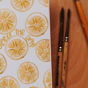 Squeeze the Day Lemon Card, Lemon Greeting Card, Lemon Watercolor ...