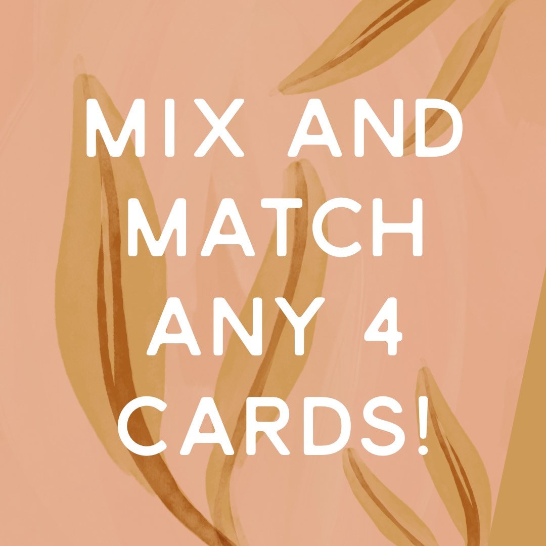 Mix and Match Any 4 Cards, Greeting Cards, Stationary, Paper Goods ...