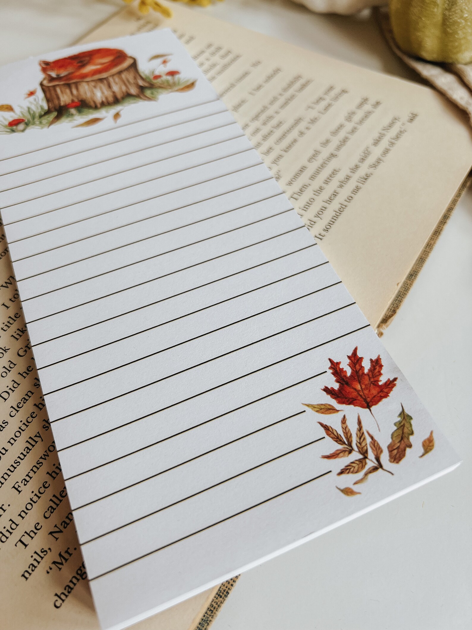 Sleepy Fox Fall Notepad Fall Notepad Magnet Kitchen Notepad - Etsy
