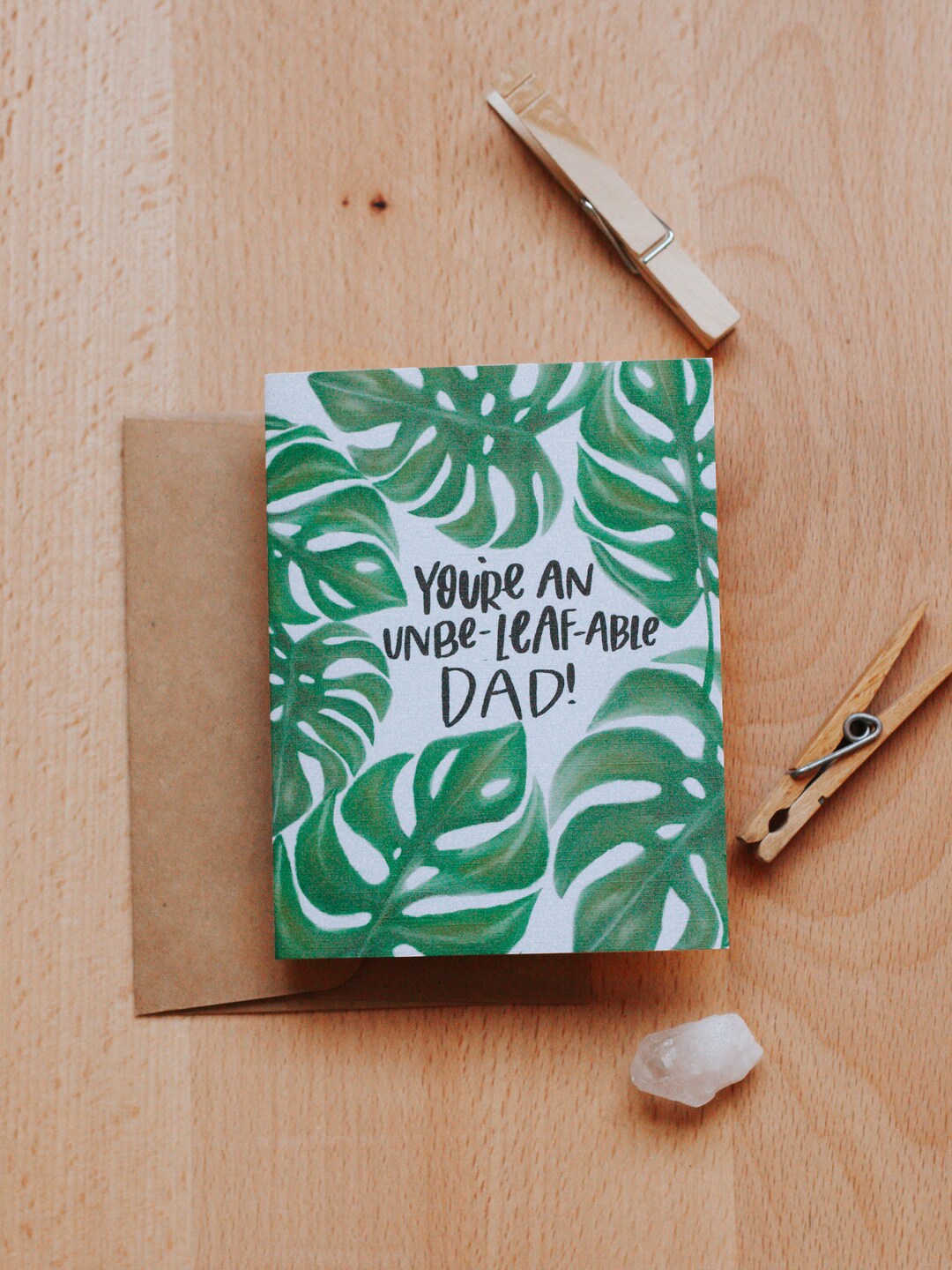 Unbe-leaf-able Dad Joke Card, Father's Day Greeting Card, Plant Father ...