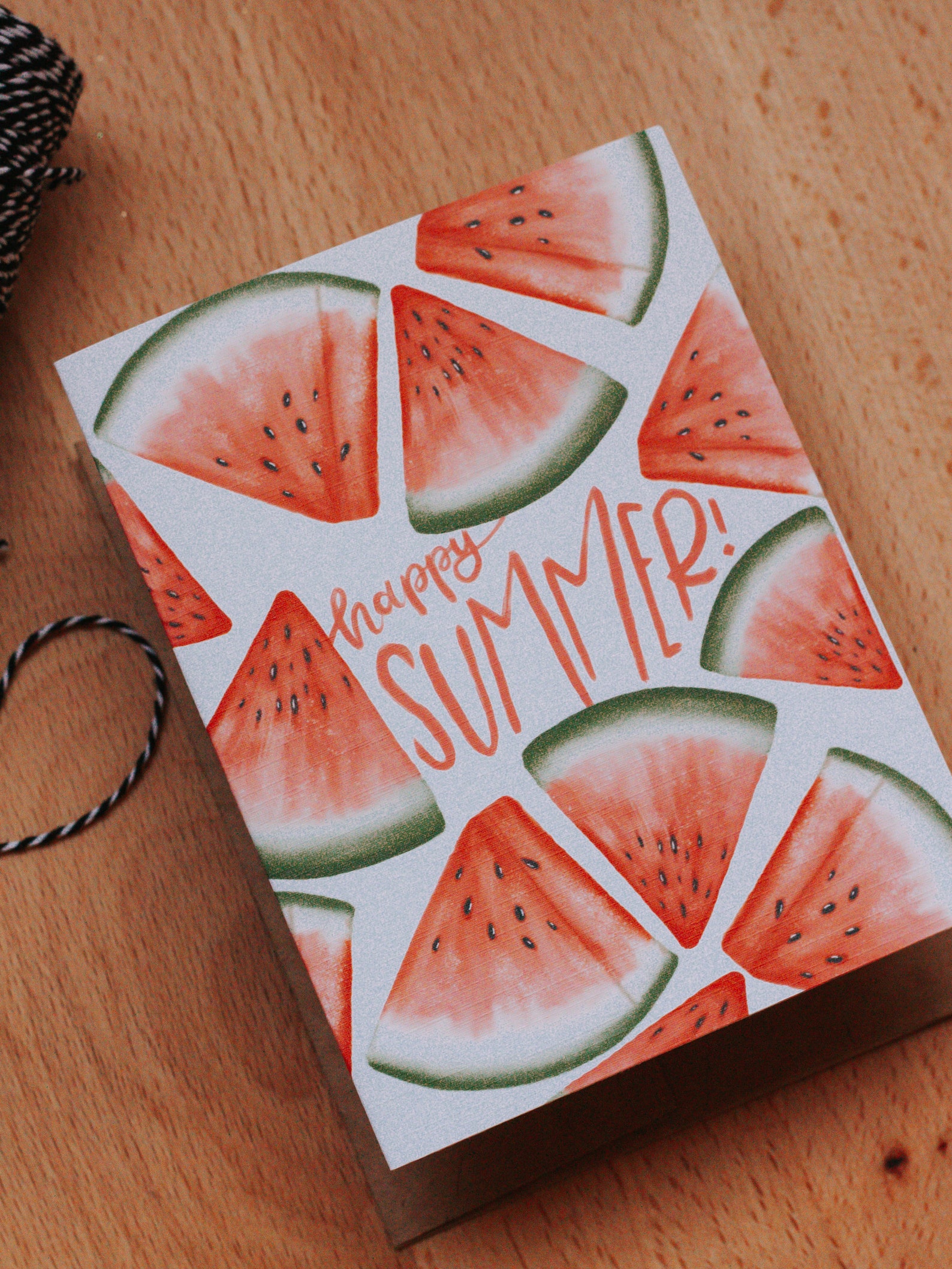 Happy Summer Watermelon Card Summer Greeting Card Watermelon - Etsy