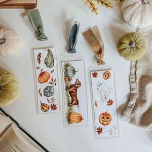 Festive Fall Bookmarks, Watercolor Bookmarks, Fall Bookmarks, Bookish ...
