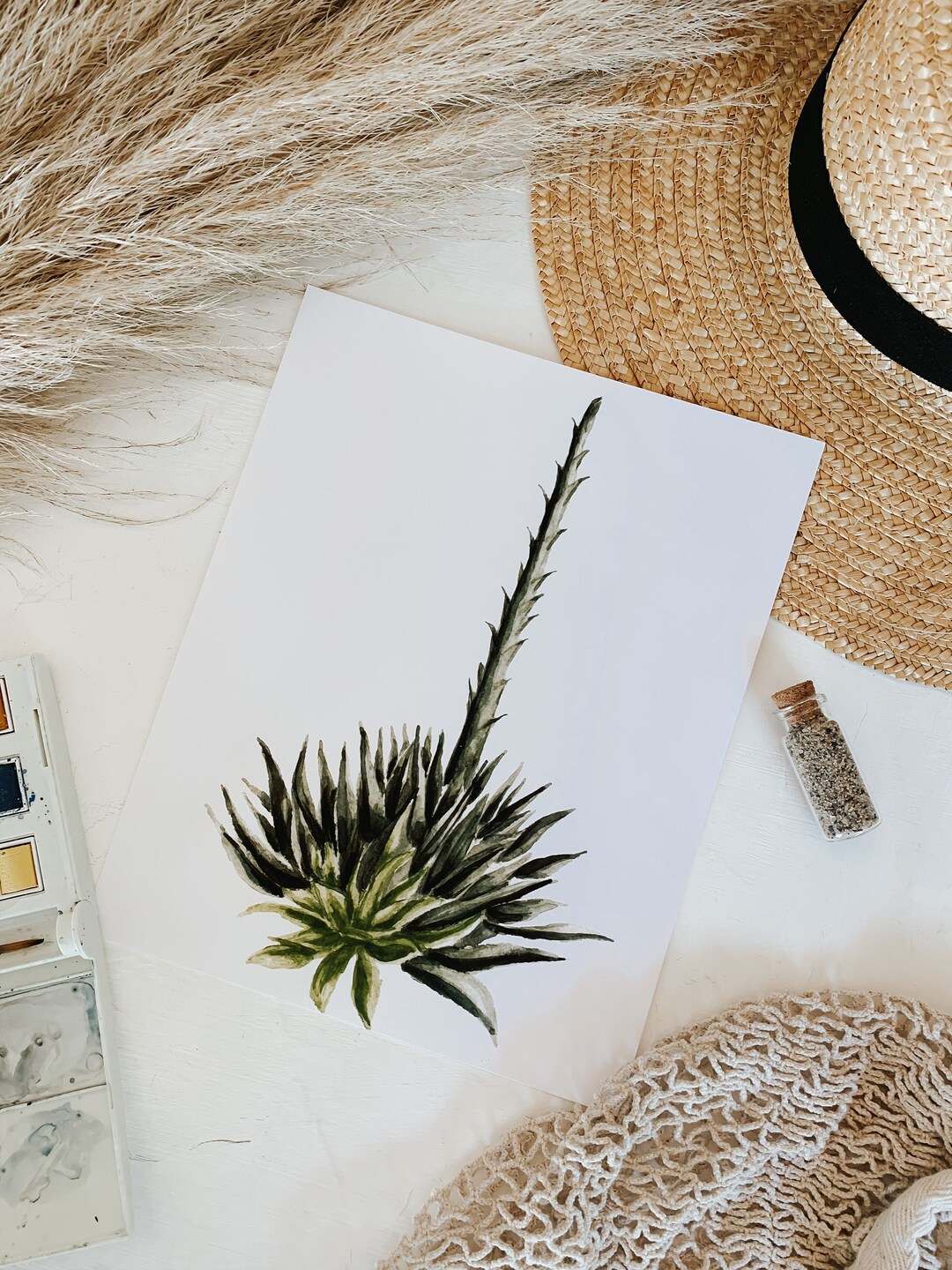 Majestic Agave Print, Agave Plant Painting, Watercolor Print, Summer ...