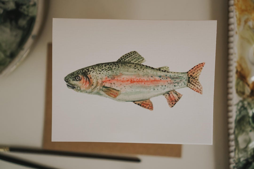 Rainbow Trout Card, Trout Greeting Card, Western Card, Everyday Card ...