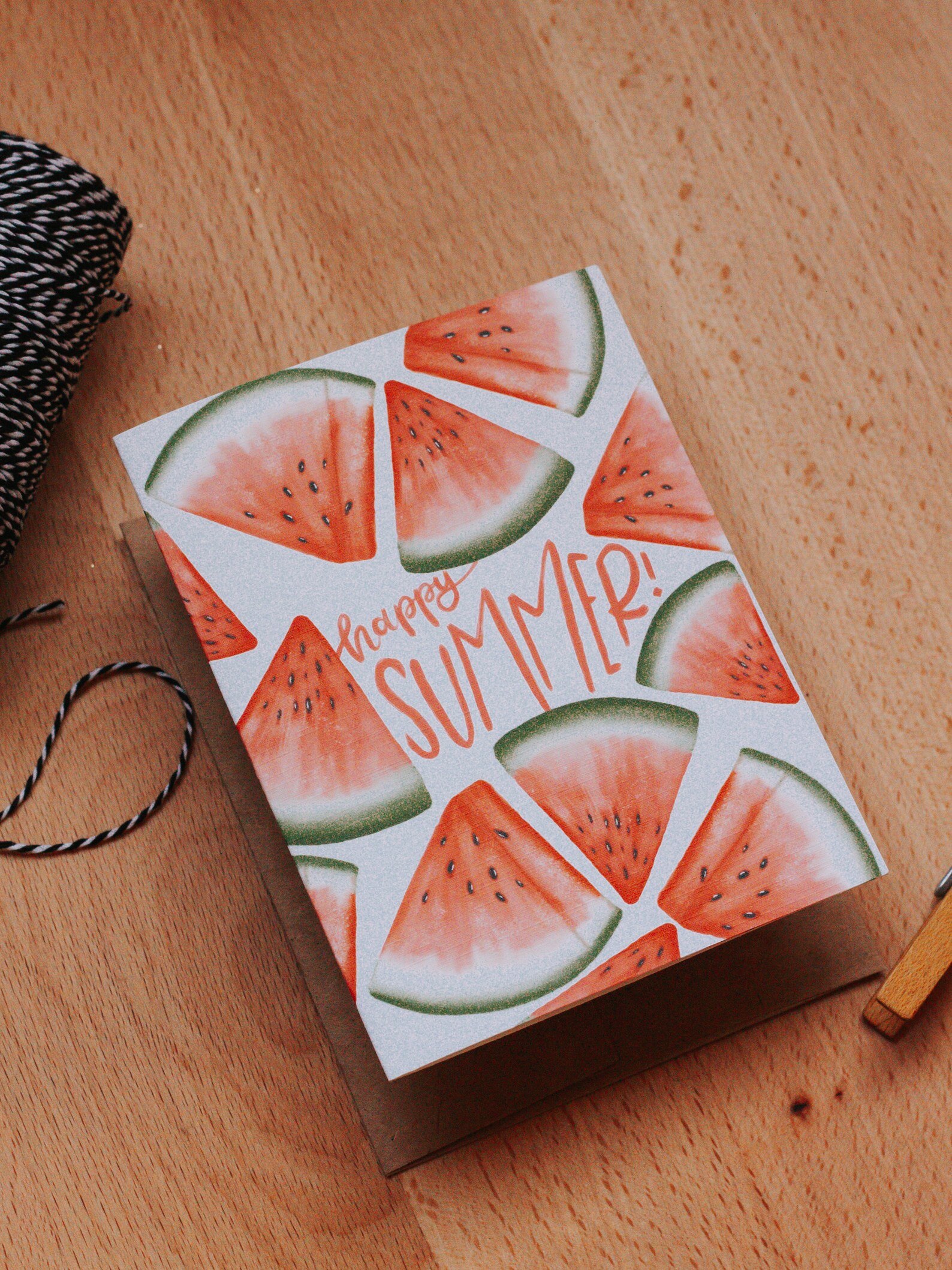 Happy Summer Watermelon Card Summer Greeting Card Watermelon - Etsy