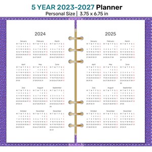 5 Year Planner 2023 2027 Personal Filofax Quarter Printable - Etsy