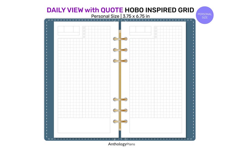 HOBO Daily View With Quote Space Printable Planner Insert - 4 MM Size ...
