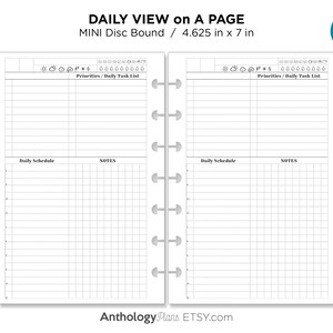 Mini DISCBOUND Daily View Printable Fits Mini Happy Planner With ...