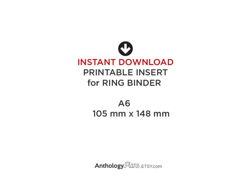 A6 Ring DAILY VIEW on 2 Pages Spread Minimalist Functional Printable ...
