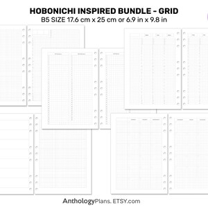 B5 Hobonichi Inspired Bundle Grid Printable Planner Daily, Weekly ...
