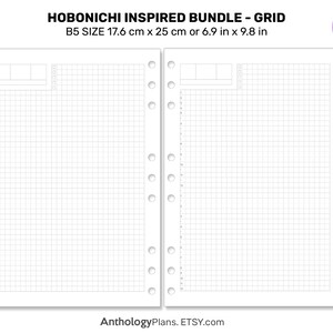 B5 Hobonichi Inspired Bundle Grid Printable Planner Daily, Weekly ...
