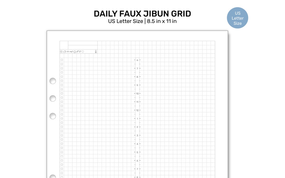 US Letter Daily Fauxjibun Inspired - 24-hour Time Tracker Printable ...