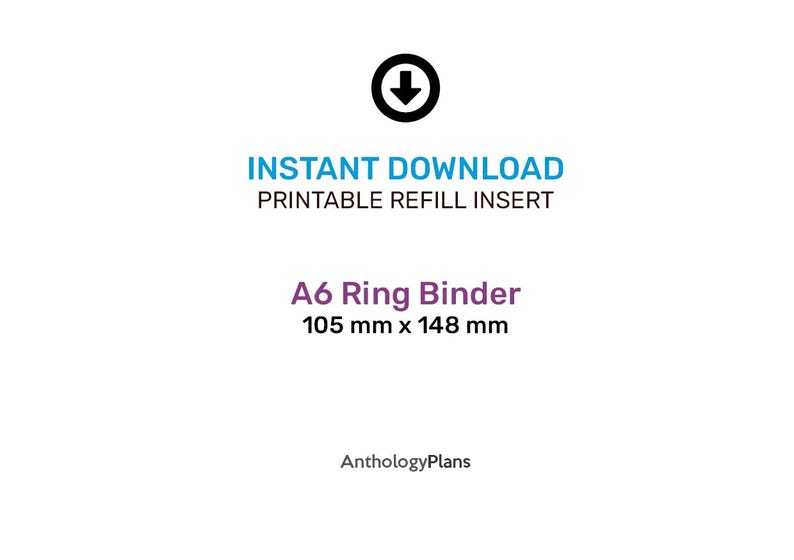 A6 Fountain Pen Ink Swatch Printable Insert for Ring or Discbound ...