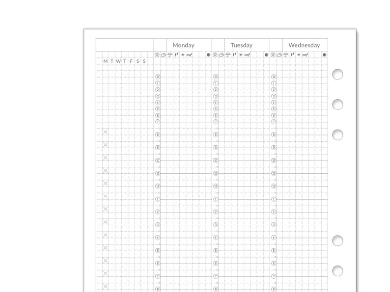A5 Jibun Inspired WEEKLY View Vertical GRID Printable Planner | Etsy