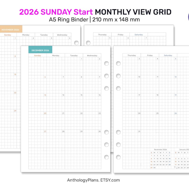 2026 Page to View A5 - Etsy