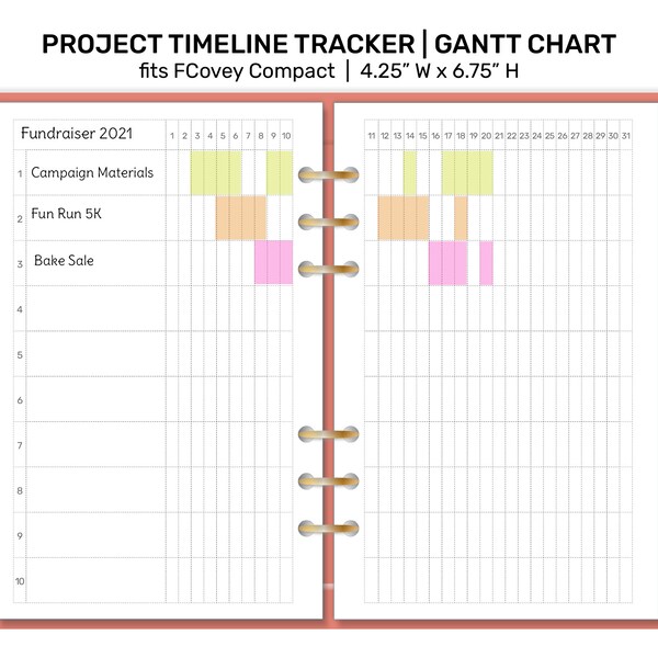 Monthly Gantt Chart Monthly - Etsy