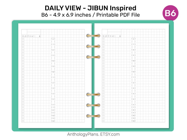 B6 Daily Jibun Inspired Printable Planner Insert for Ring - Etsy