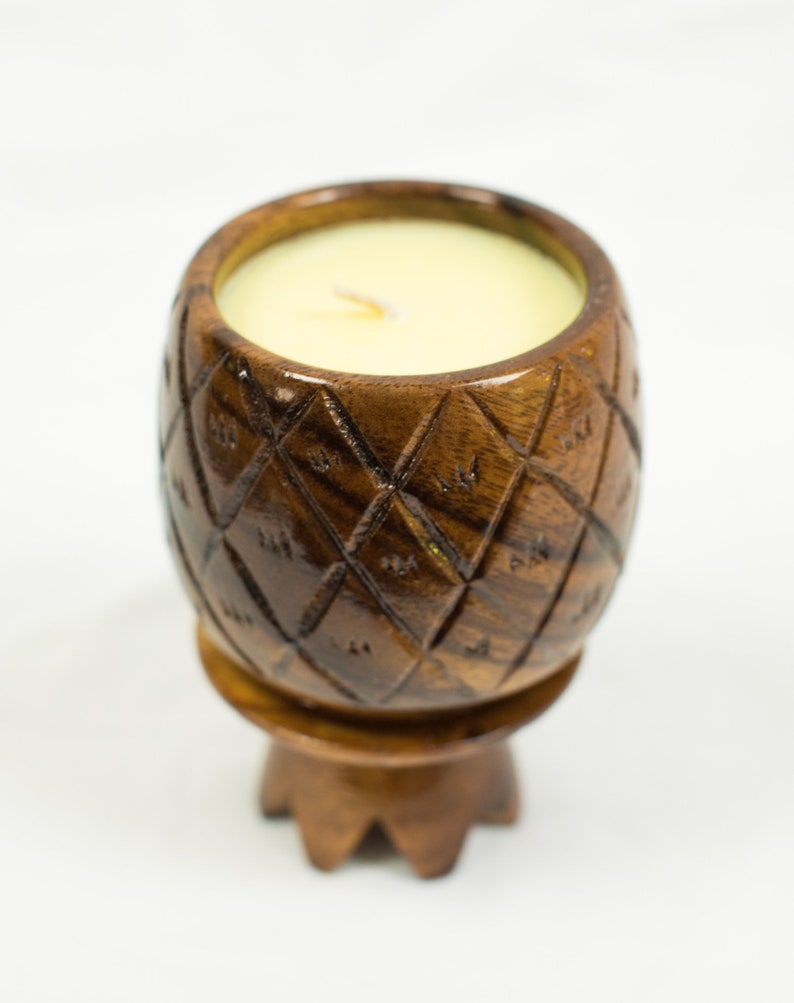 Hawaiian Pineapple Candle: Hand-carved Monkeypod Wood Jar, Soy Wax - Etsy