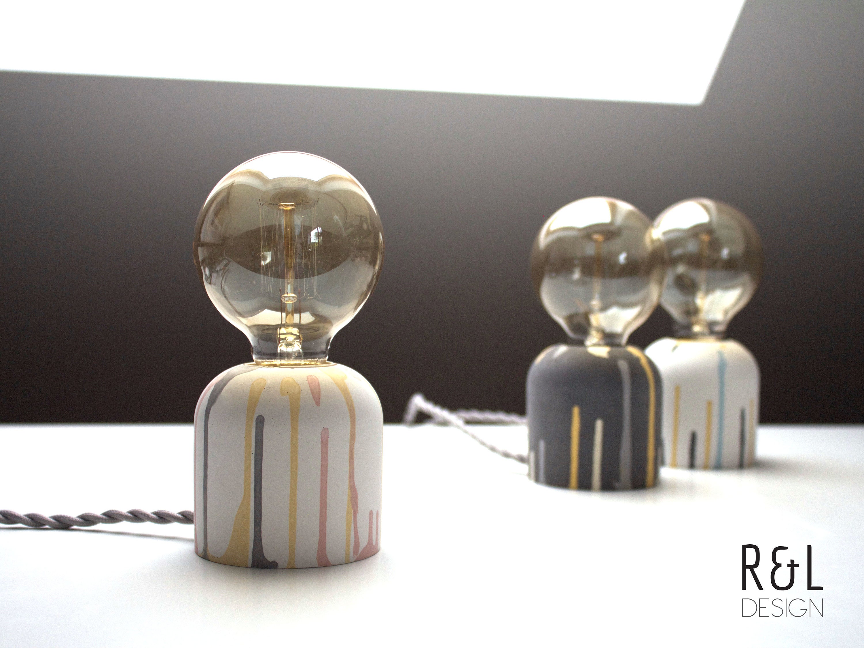 Randomness Handcrafted Jesmonite Table Lamp | Etsy