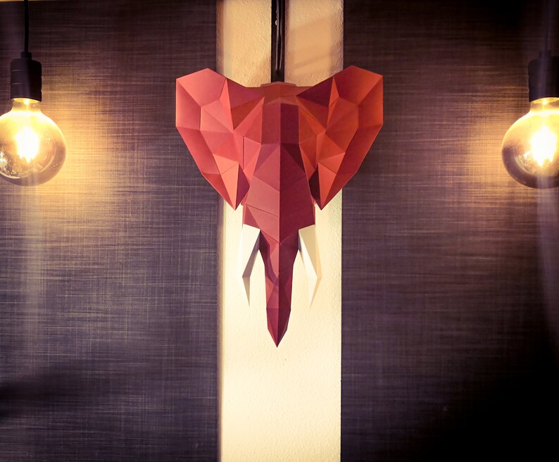 Elephant Géometric Lowpoly papercraft Animal DIY Kit - Etsy