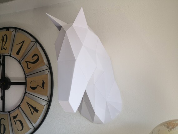 Papercraft Cheval geometrique en kit Geometric Papercraft - Etsy France