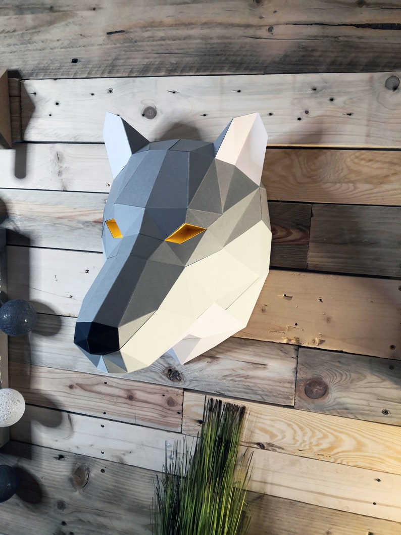 Papercraft Tête De Loup/husky Wolf Head Puzzle 3D Kit DIY - Etsy
