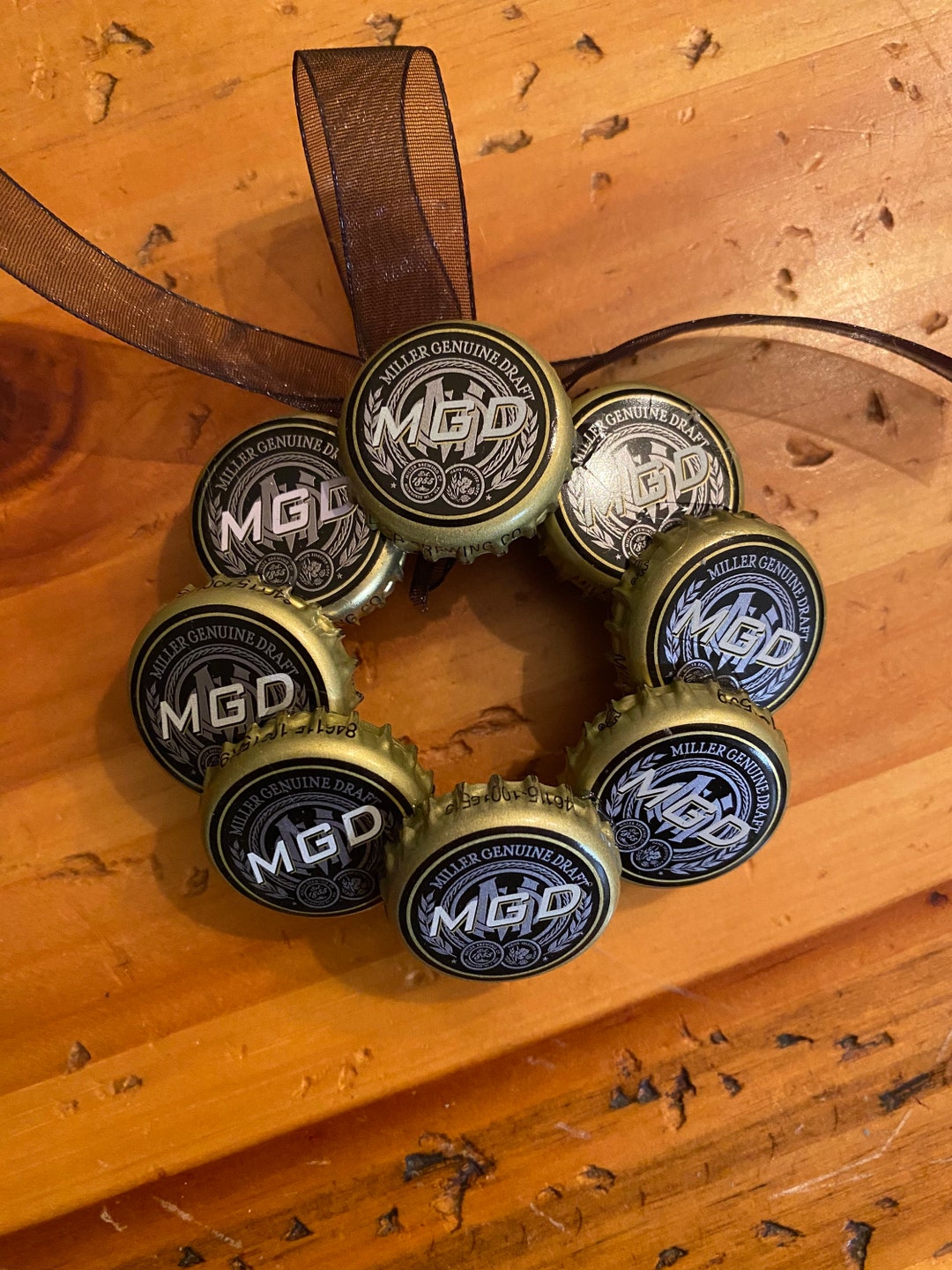 Miller Genuine Draft MGD Bottle Cap Wreath Ornament - Etsy