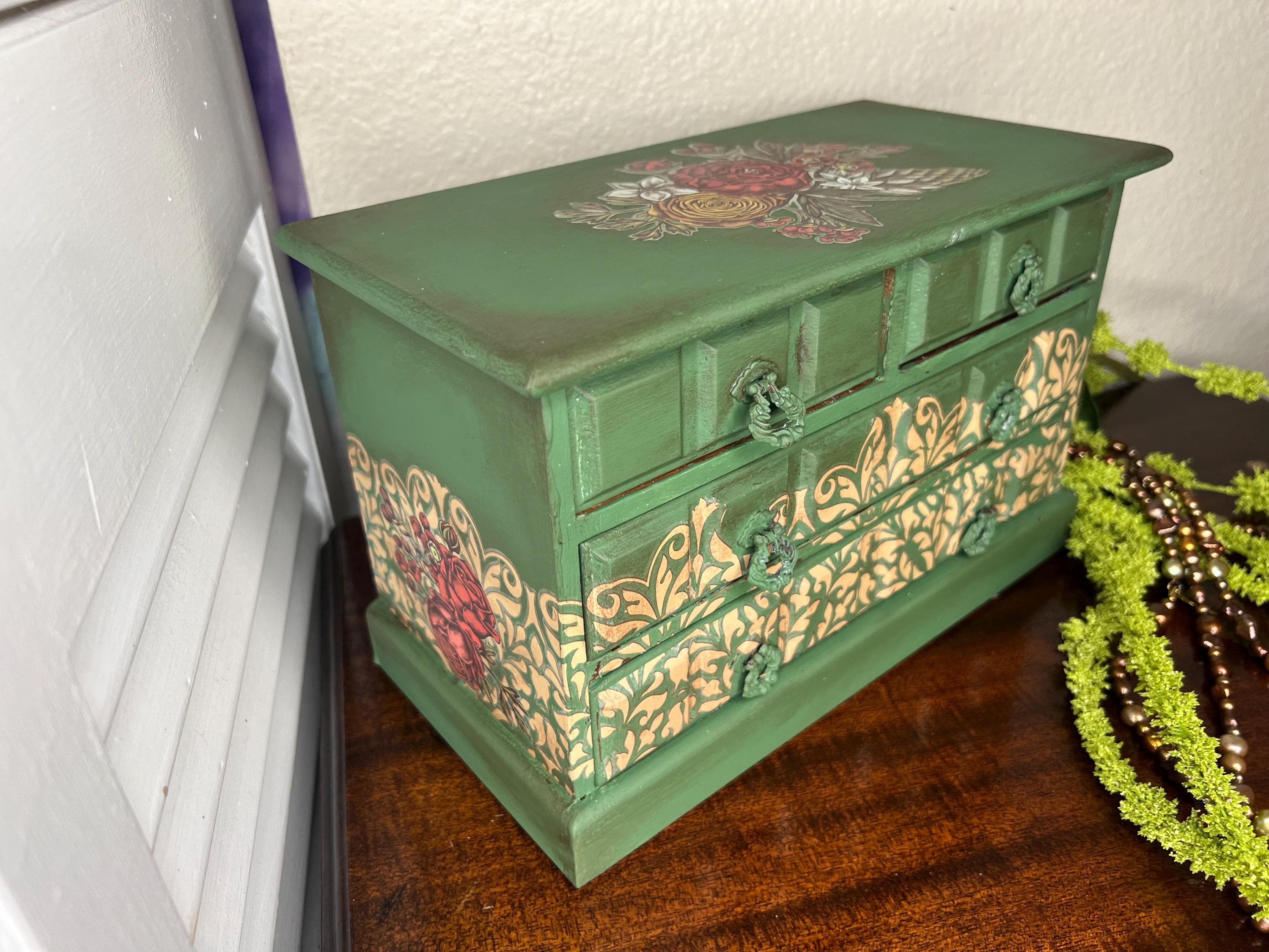Boho Vintage Floral Jewelry Box - Etsy