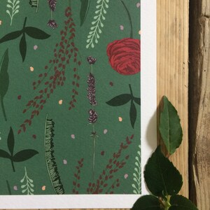 Botanical Botanicals 'forest Green' Print Floral - Etsy
