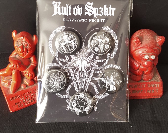 1.25 Pinback Button Occult Demonic Black Metal Heavy Metal Punk Rock ...