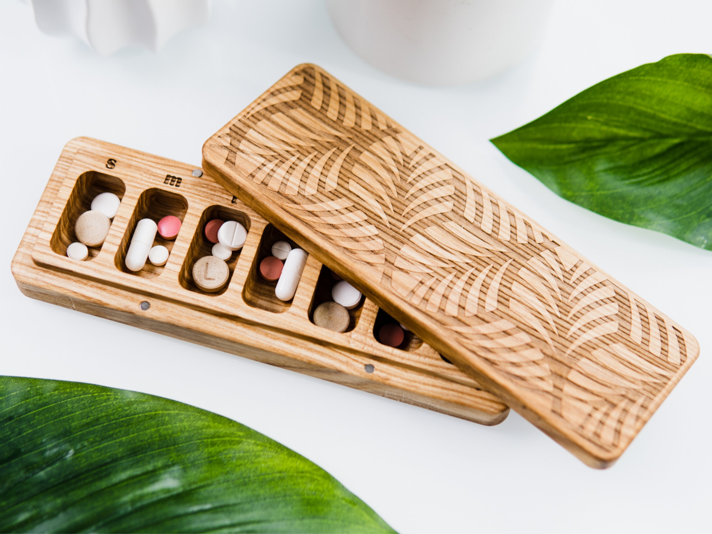 Wood Pill Box, Pill Organizer, 7 Day Pill Box, Pill Holder, Grandma ...