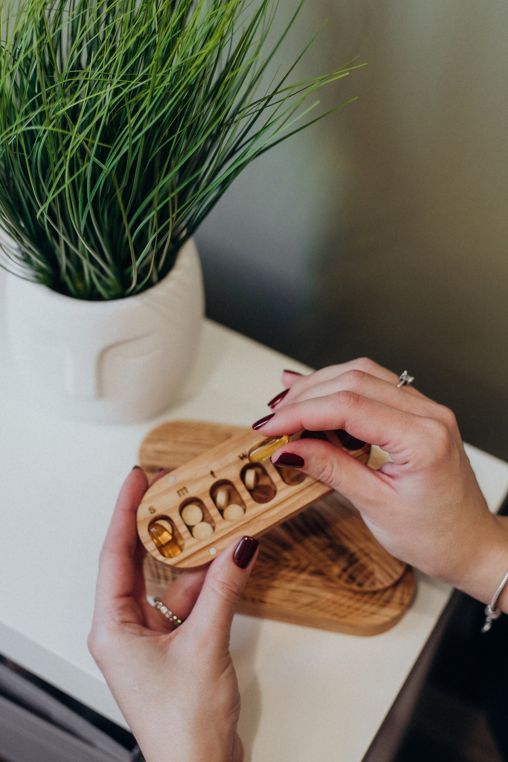 Oval Pill Holder, Unique Pill Box Gift, Vitamin Case, Eco Pill Box ...