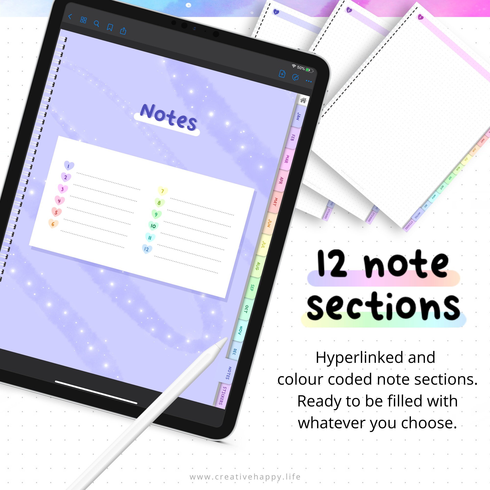 Pastel Digital Planner and Sticky Notes Goodnotes & - Etsy UK