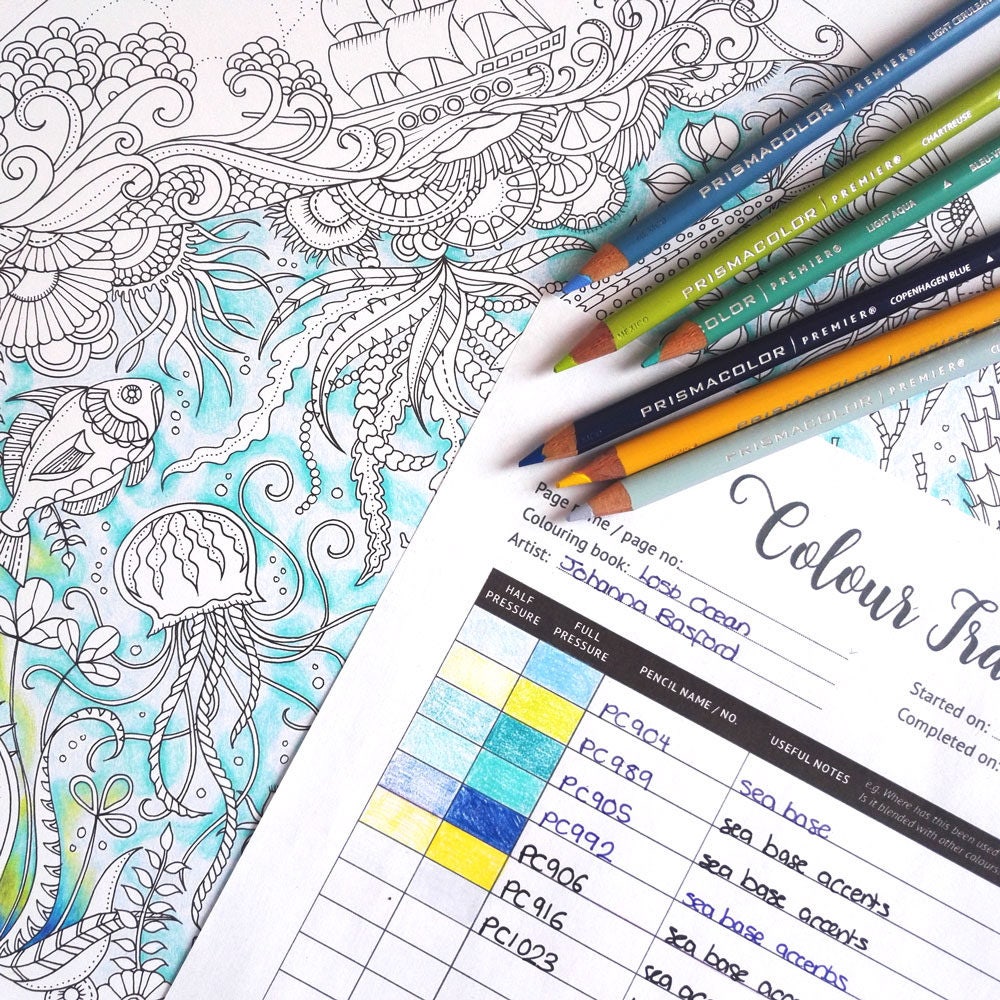 Color tracker Colour tracker Coloring book tracker | Etsy