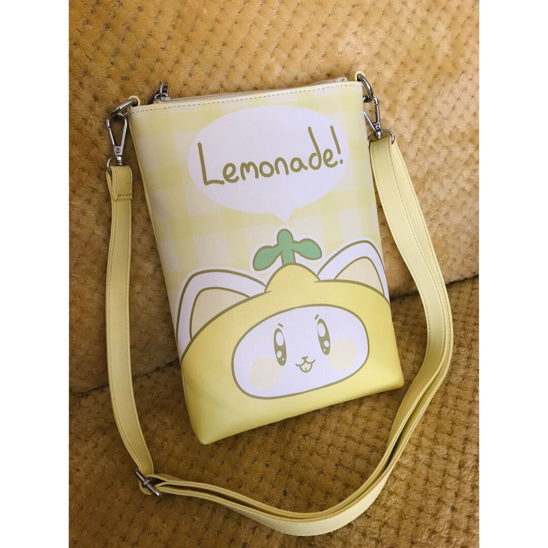 Lemonade Kitty Drink Gingham Day Side Crossbody Bags - Etsy