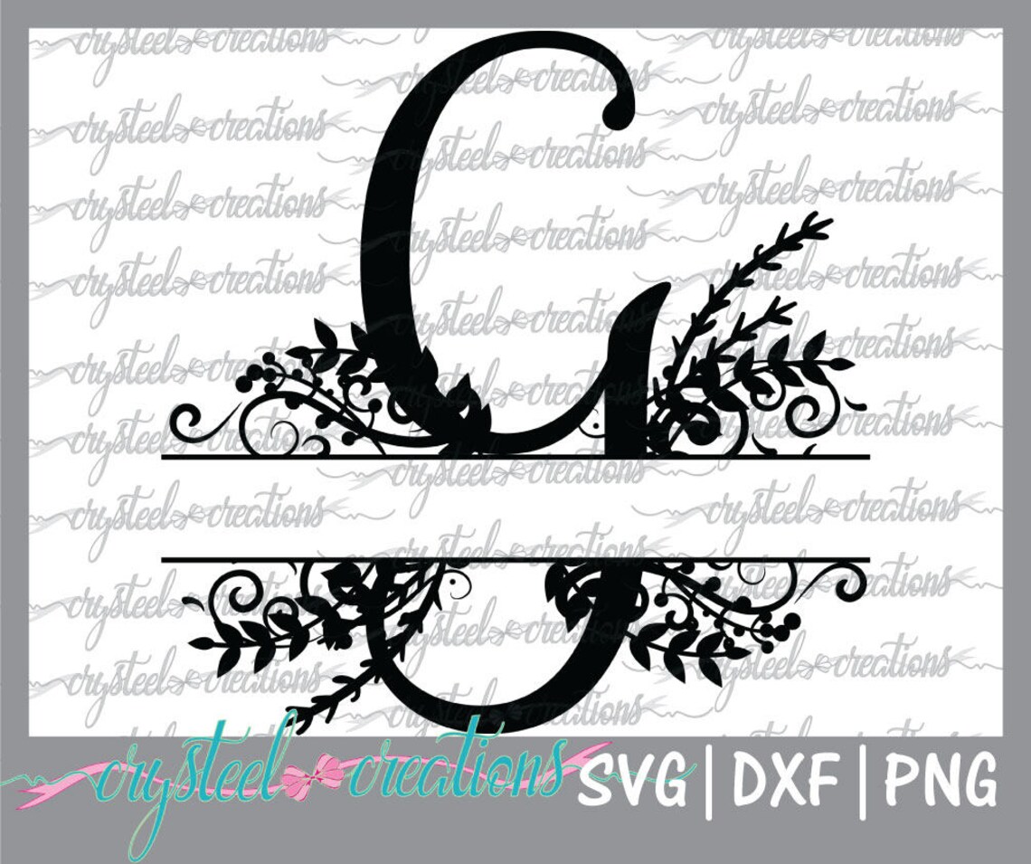Letter G Split Monogram SVG PNG DXF Regal Split Alphabet | Etsy