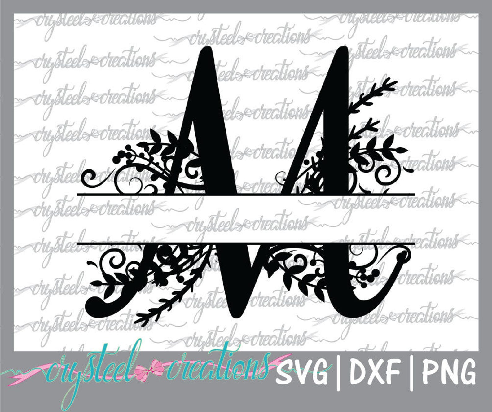 Letter M Split Monogram SVG PNG DXF Regal Split Alphabet | Etsy
