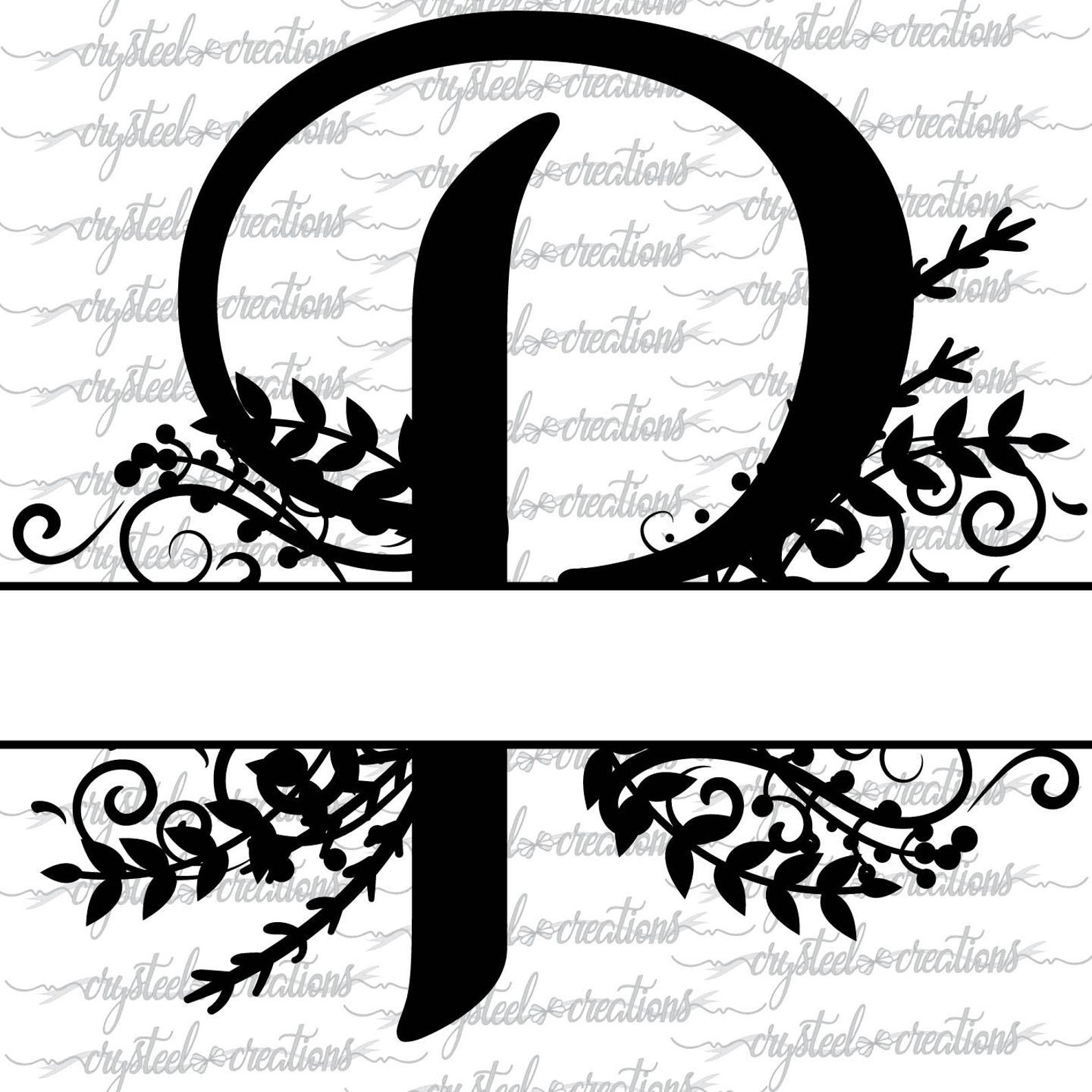 Letter P Split Monogram SVG PNG DXF Regal Split Alphabet | Etsy Canada