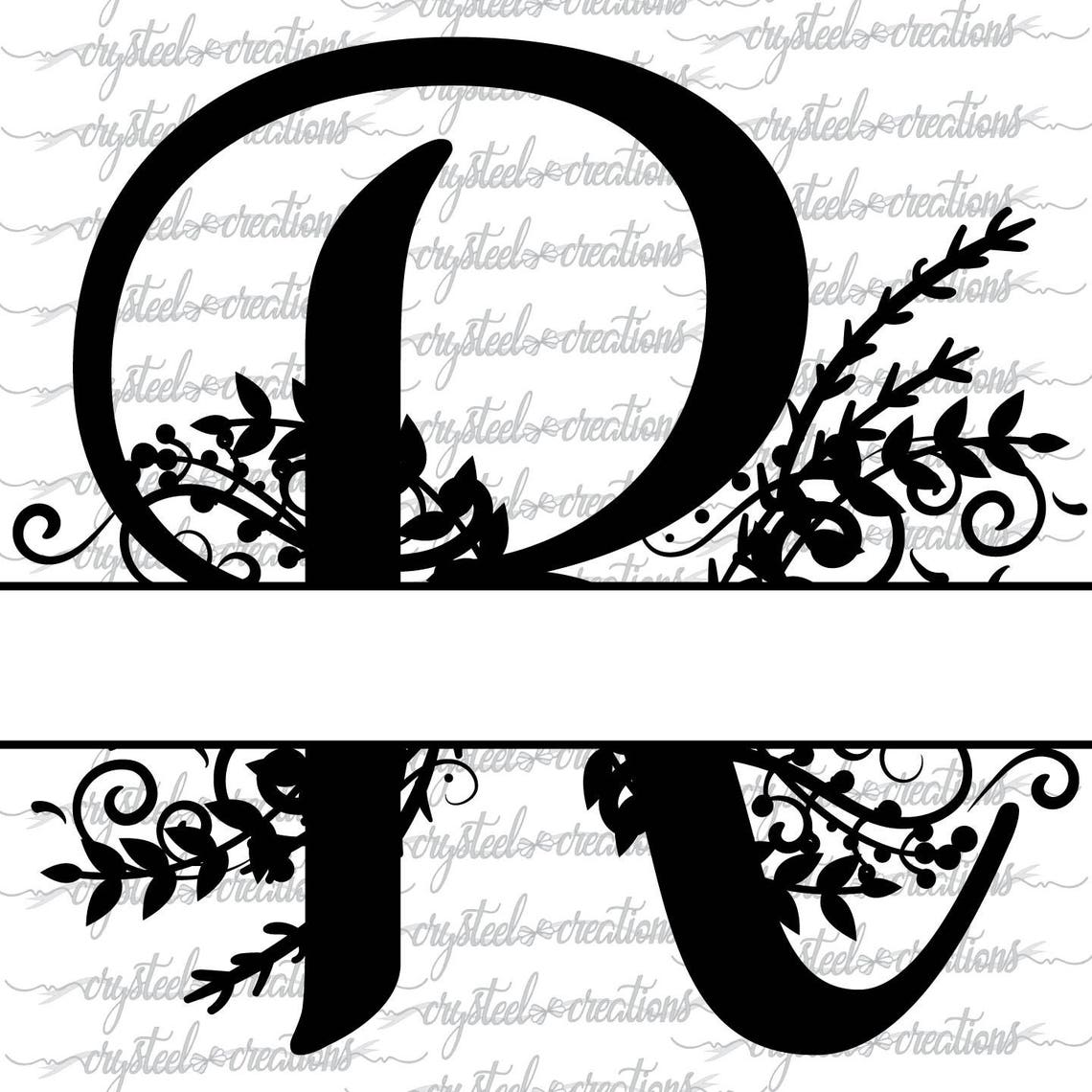 Letter R Split Monogram SVG PNG DXF Regal Split Alphabet | Etsy