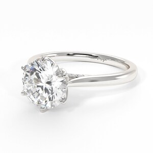 Nora Forever One Round Moissanite Tulip Engagement Ring With Lab ...