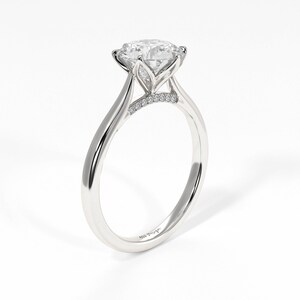Nora Forever One Round Moissanite Tulip Engagement Ring With Lab ...