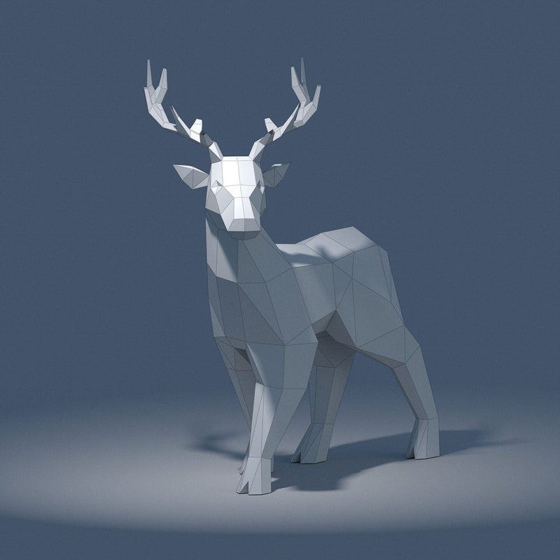 3d Paper Deer Template - Etsy
