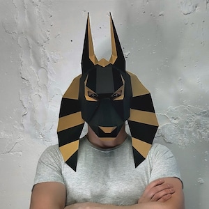 Papercraft DIY Anubis Mask, Paper 3d Anubis Mask, Anubis Template, SVG ...
