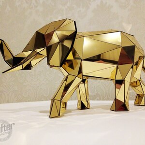 Lowpoly Papercraft Elephant, PDF Template, DIY, 3D Origami, Paper ...