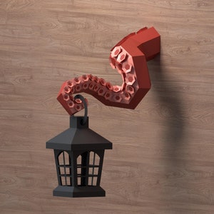 Papercraft Halloween Lantern in Octopus Tentacle, Low Poly Lantern ...