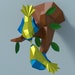 Papercraft Bee and Hive on a Branch, Low Poly Bee and Hive Template ...