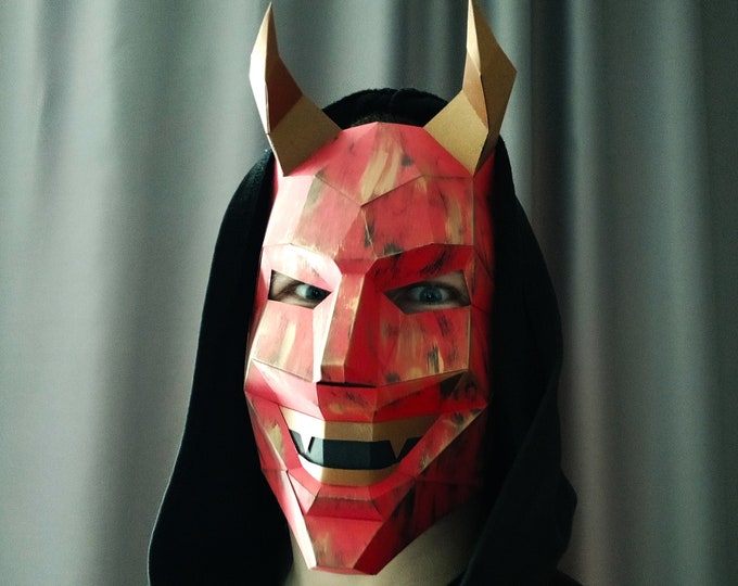 Mascara de diablo completa Papercraft - Etsy México