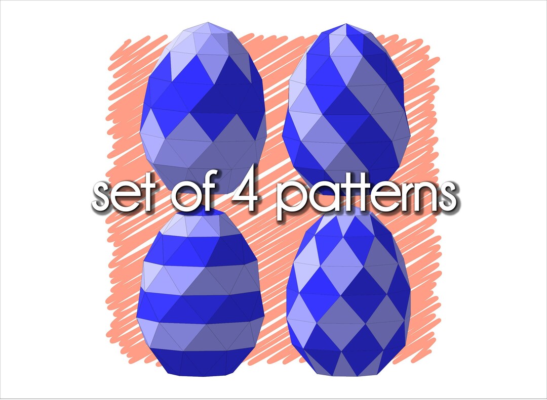 Papercraft Easter Egg Digital PDF Template for DIY, 3D Origami Paper ...