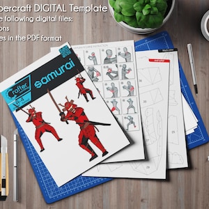 Papercraft 3d Samurai Warrior Figurine Digital PDF Template, Low Poly ...