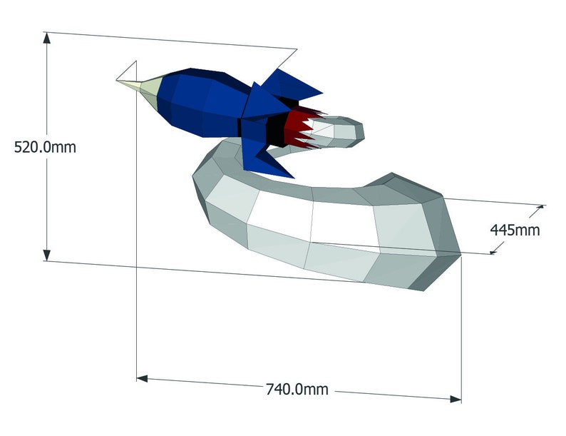 Papercraft 3D Flying Rocket Template PDF Printable Download - Etsy